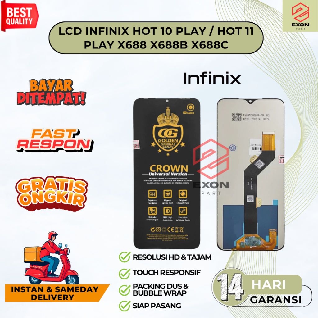 Jual LCD INFINIX HOT 10 PLAY HOT 11 PLAY X688 X688B X688C FULLSET ...