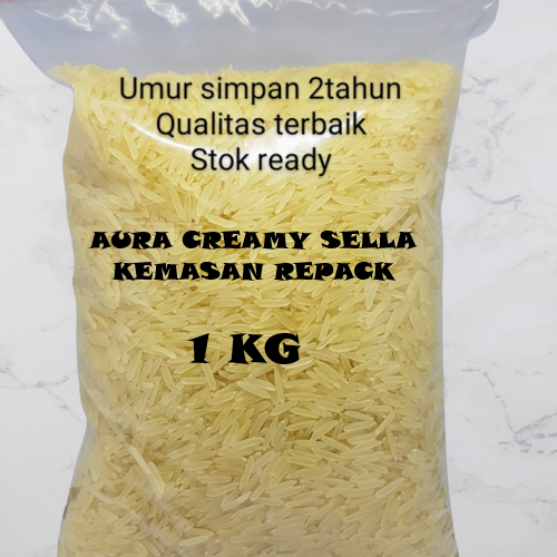 Jual Beras Basmati Aura Extra Long Creamy Sella Kemasan Repack 1kg Basmati Rice | Shopee Indonesia