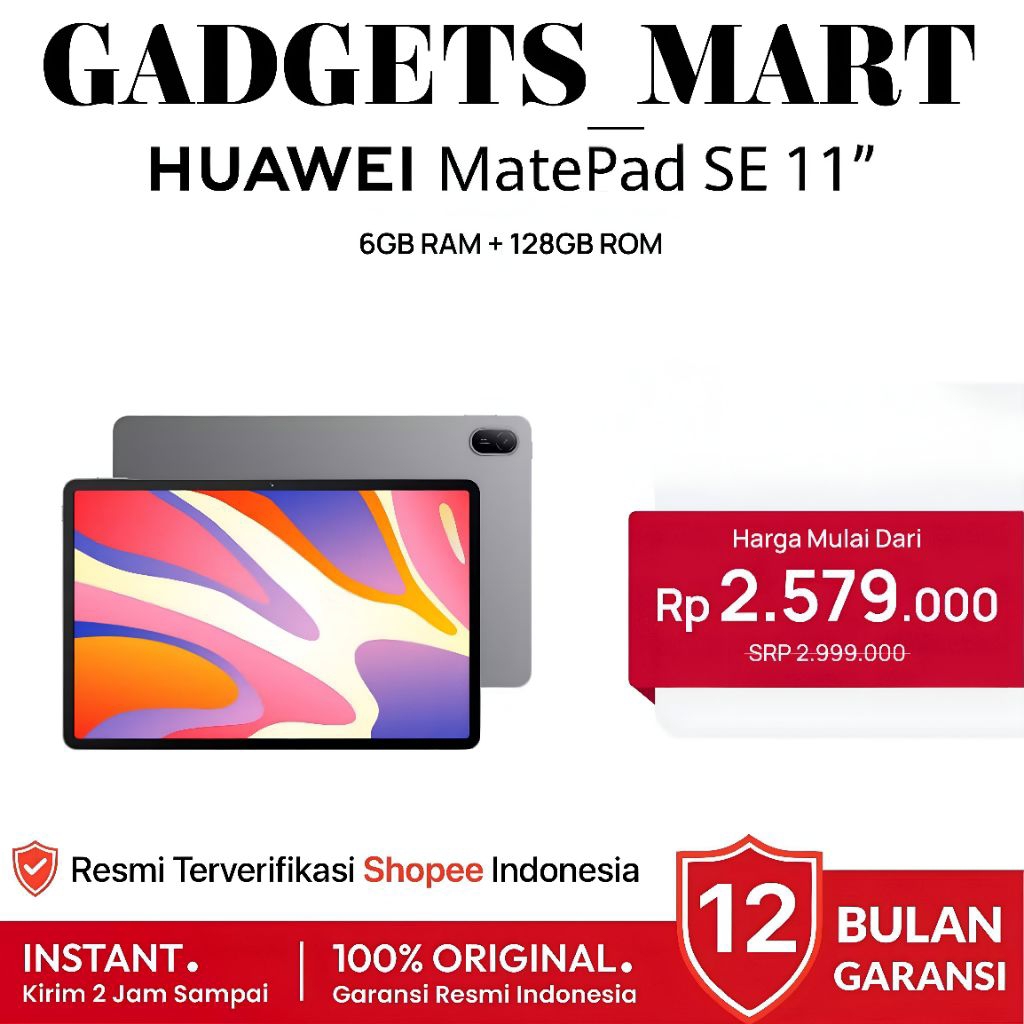 Jual Huawei MatePad SE 11" 6GB 128GB | 2K Eye Comfort Display Battery 7000mAh 22,5W Super ...