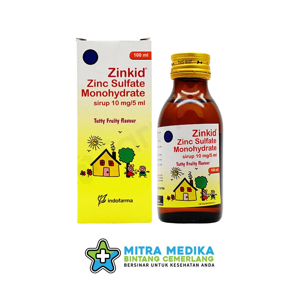 Jual ZINKID ZINC SULFATE MONOHYDRATE RASA TUTTY FRUITY SIRUP OBAT DIARE ...