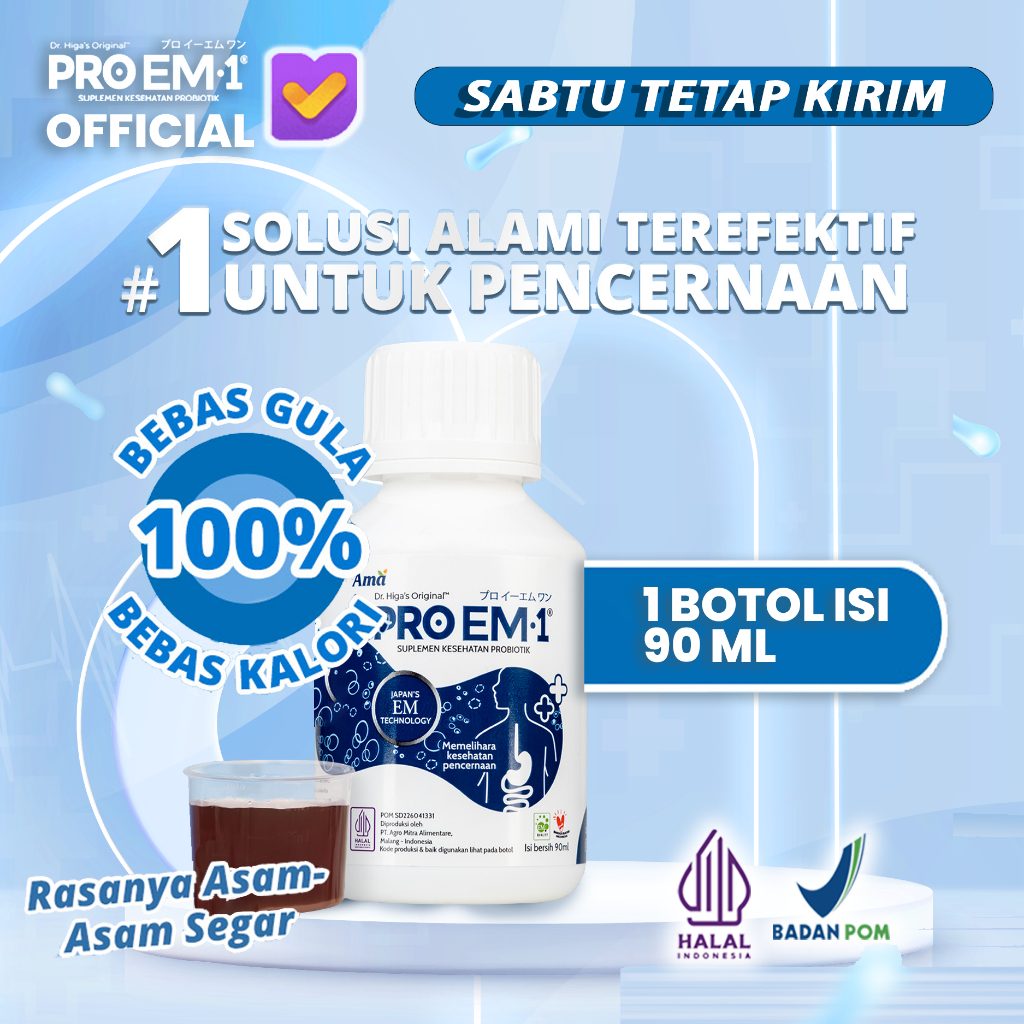 Jual PROEM1 Original 90ml Suplemen Kesehatan Probiotik Dewasa & Anak ...