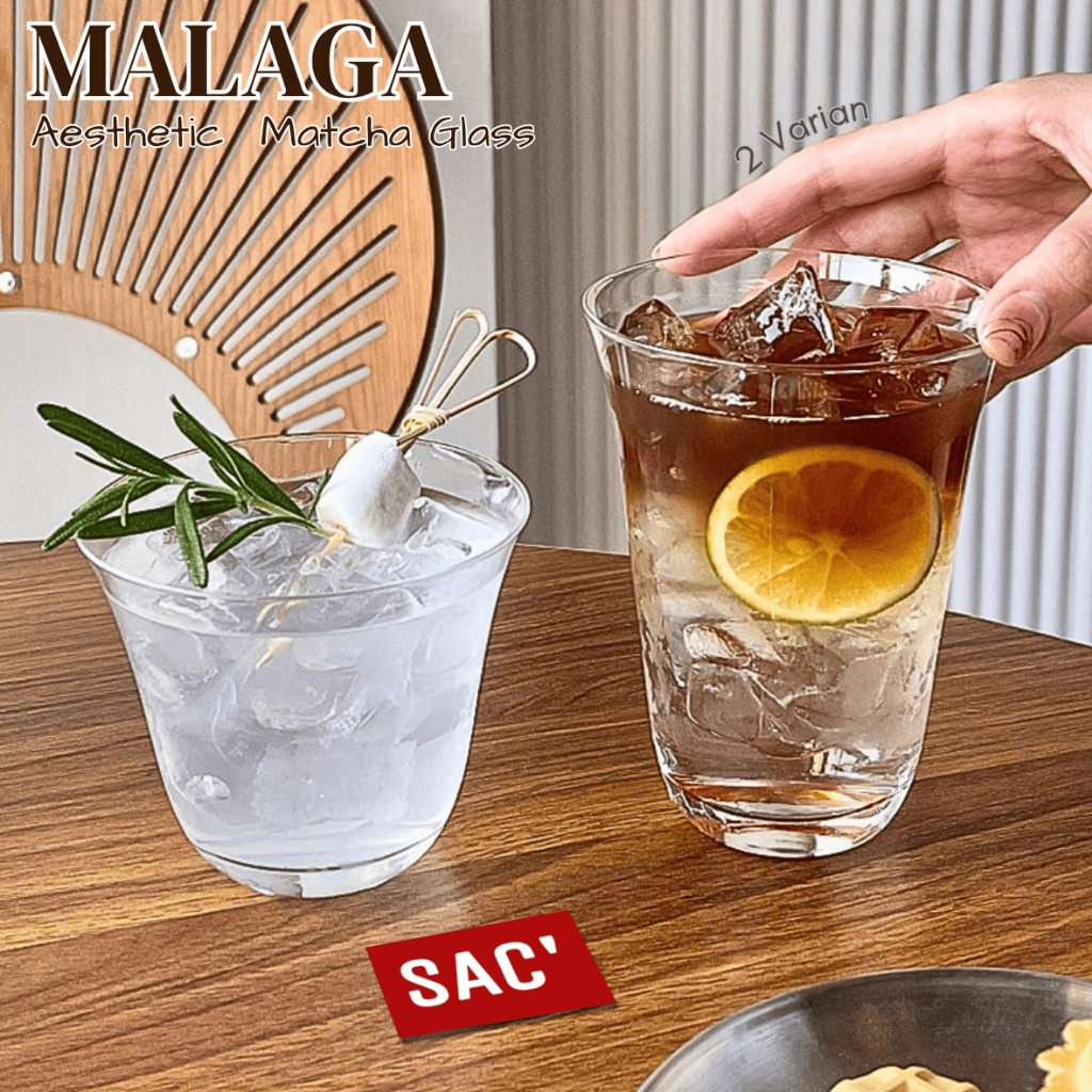 Jual MALAGA Gelas Kaca Gelas Matcha Gelas Kopi Gelas Tumbler Lucu Estetik Model Unik Gelas Kopi ...