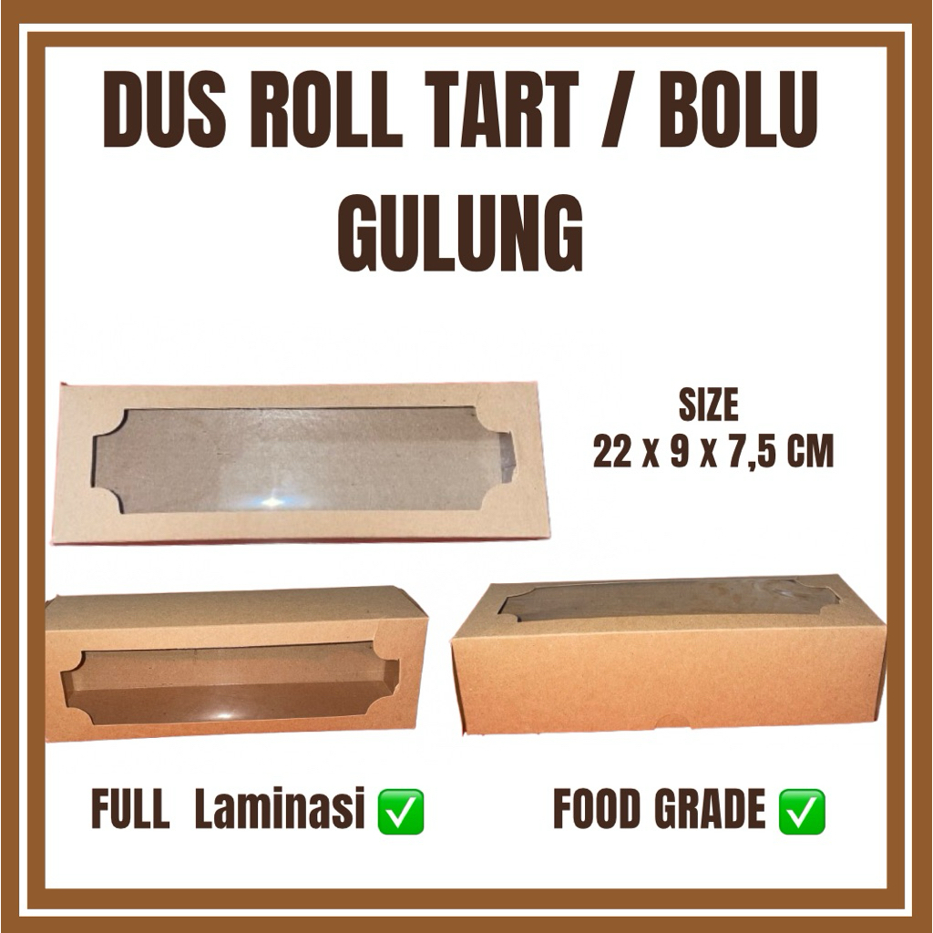Jual DUS BOLU GULUNG WINDOW / DUS ROLL TART WINDOW 22 x 9 x 7,5 CM FULL ...