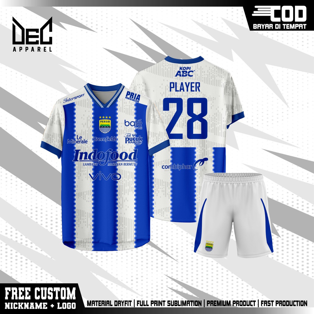 Jual JERSEY AWAY PERSIB BANDUNG TERBARU 2024/2025 FULL PRINTING GRATIS ...