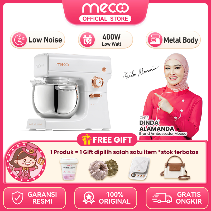 Jual Mecoo Aesthetic Premium Stand Mixer 6 Liter Smart LED Silent Motor ...