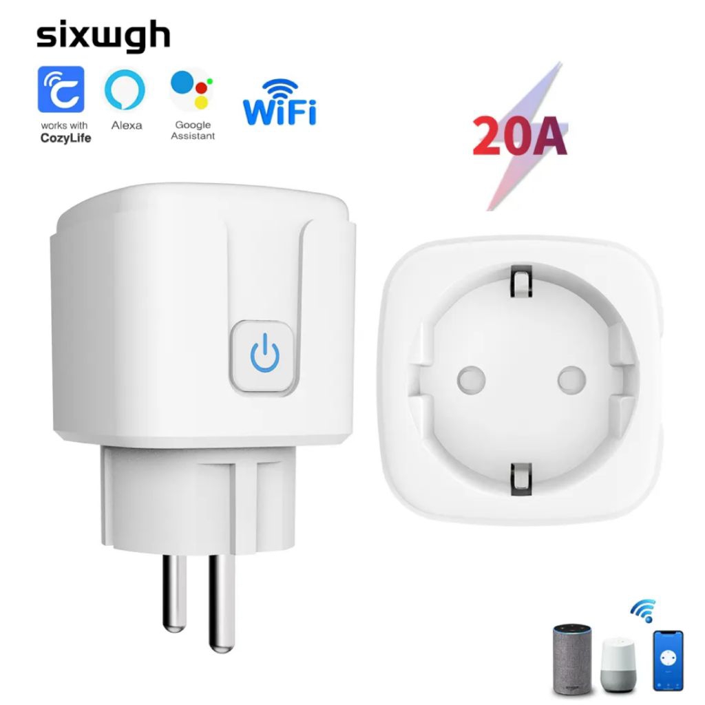 Jual smart plug colokan wifi 20A socket listrik pintar stop kontak ...