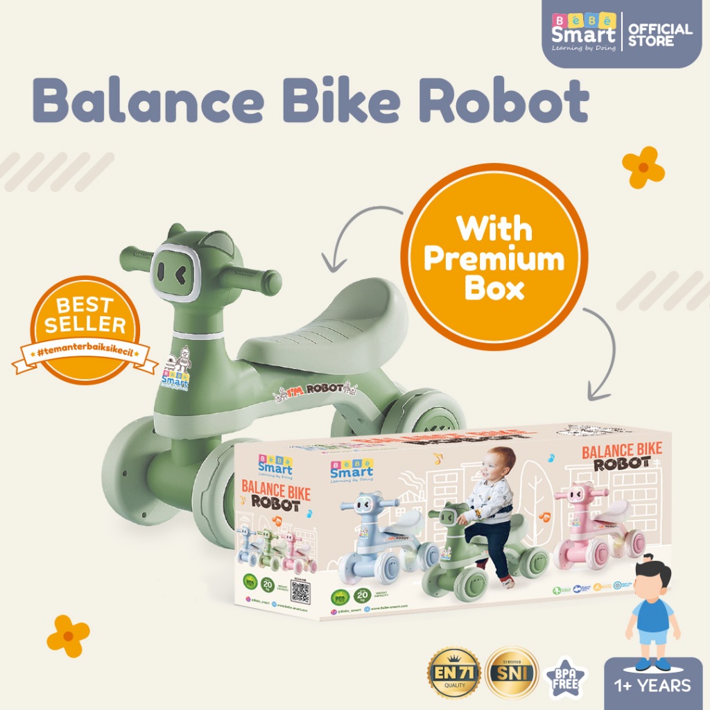 Jual Mainan Sepeda Anak | BEBE SMART Balance Bike Dinosaurus | Balance Bike Robot | Sepeda ...
