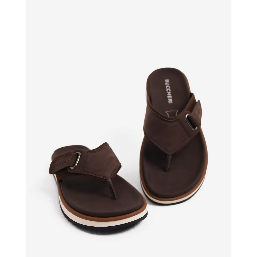 Jual BUCCHERI KATA Sandal Jepit Pria Full Leather-br3272-Brown | Shopee ...