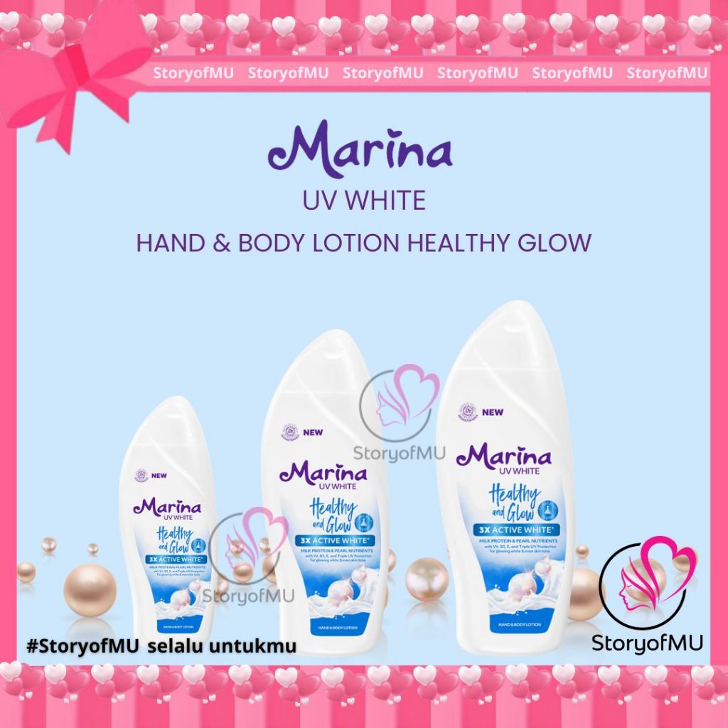 Jual MARINA Hand & Body Lotion UV White Healthy Glow - 92ml I 185ml I ...