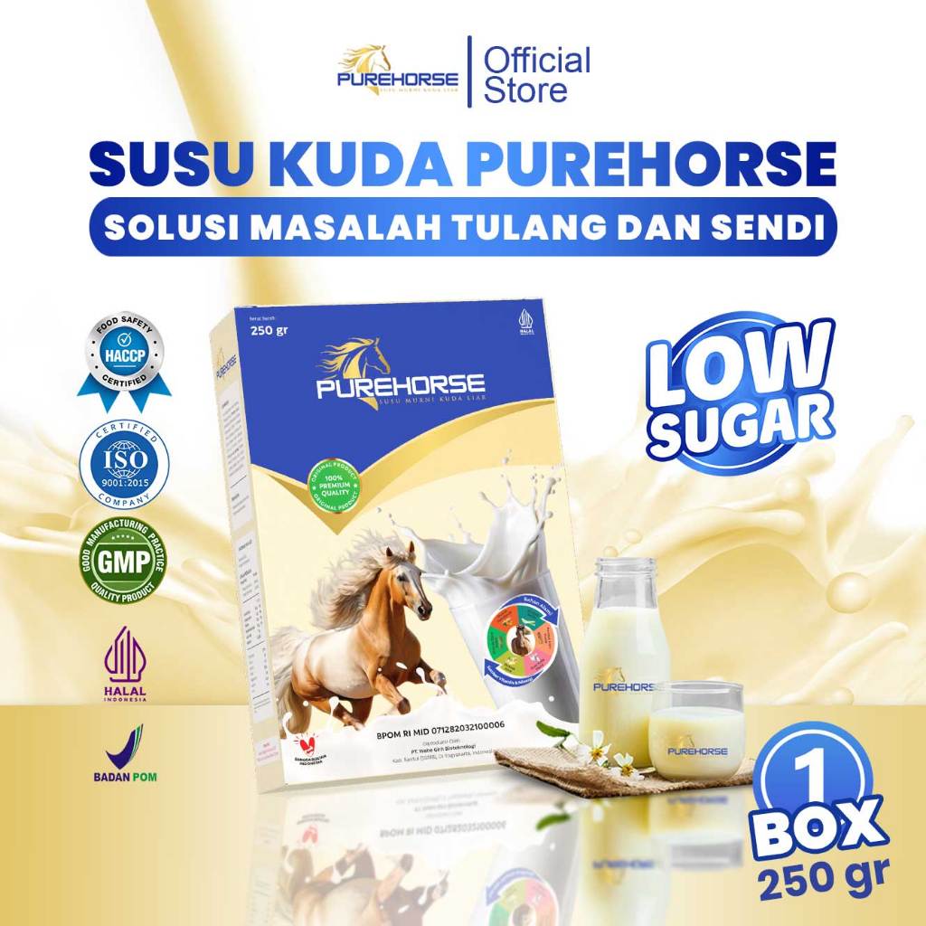 Jual Purehorse Susu Kuda Rendah Gula Untuk Tulang dan Sendi 1 Box ...
