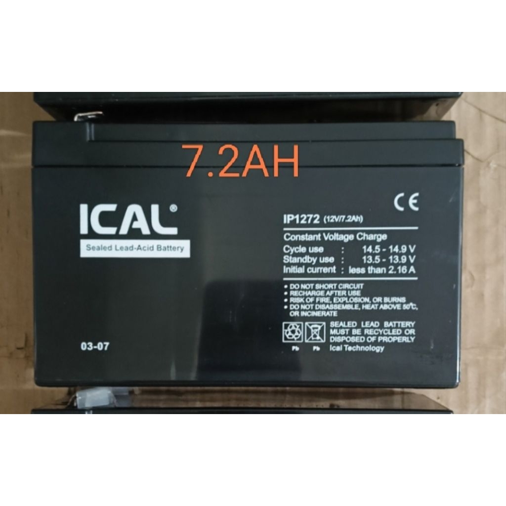 Jual BATTERY UPS ICA 12V 7.2AH ICAL (MASTER DEALER) | Shopee Indonesia