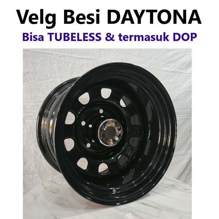 Jual 4pcs Velg Besi Daytona 16x10 6H 139.7 et-44 black Ring 16 R16 ...