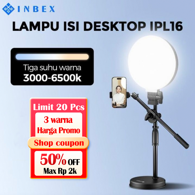 Jual INBEX IPL16 Lampu Kontent Kreator Overhead Phone stand + LED Lampu ...