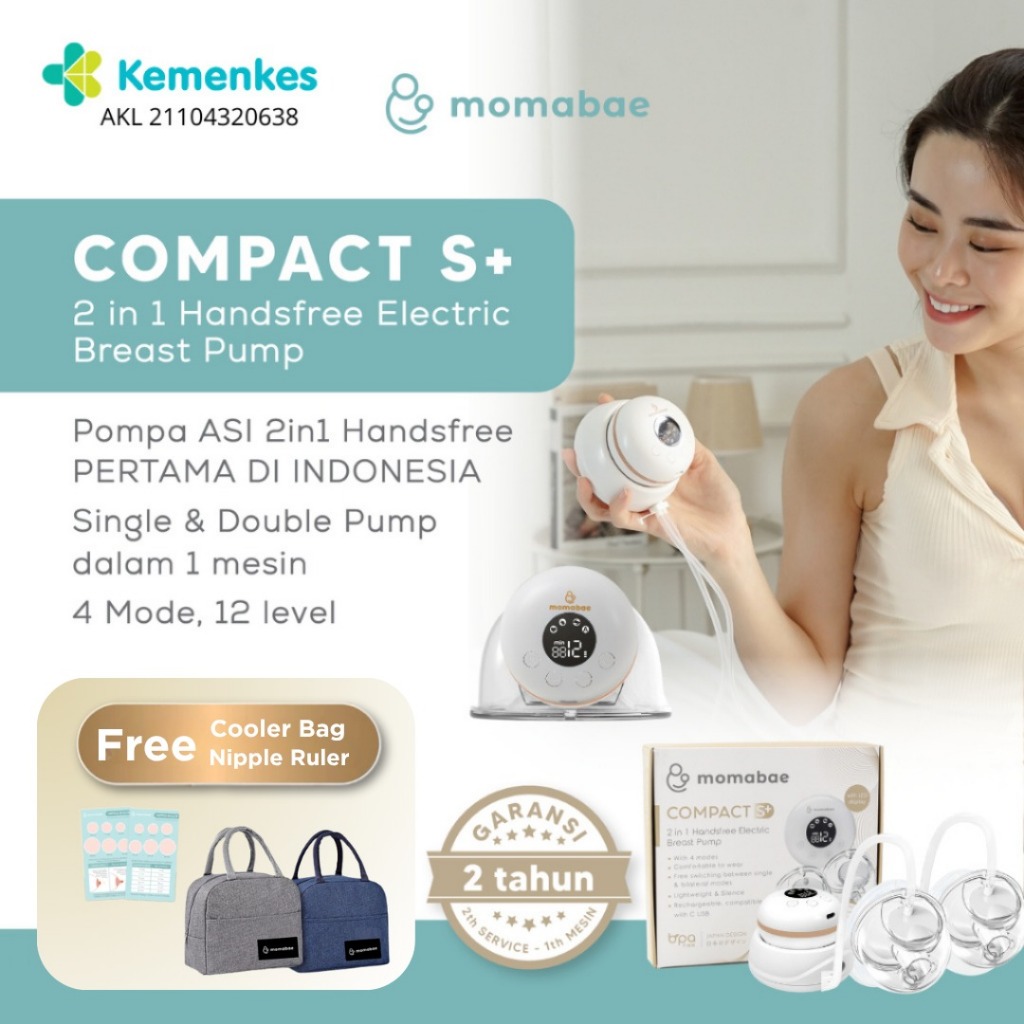 Jual MOMABAE – COMPACT S+ – 2 IN 1 Handsfree Breast Pump / Pompa ASI ...