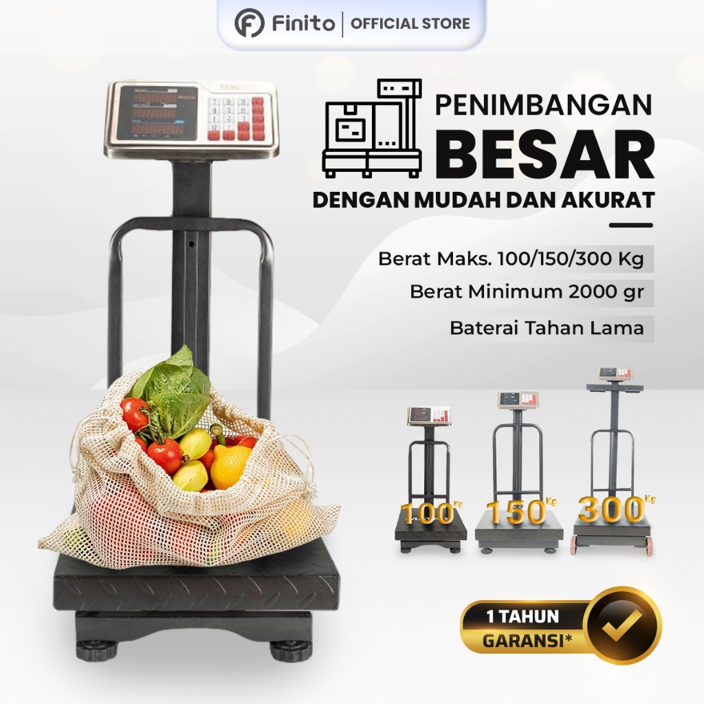 Jual FINITO Timbangan Duduk Digital 150kg/300kg Matrix 2 Layar Ukuran ...