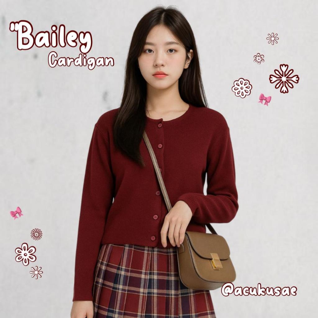 Jual Bailey Crop Cardigan Rajut Atasan Wanita Korean Style Lengan Panjang Premium | Shopee Indonesia
