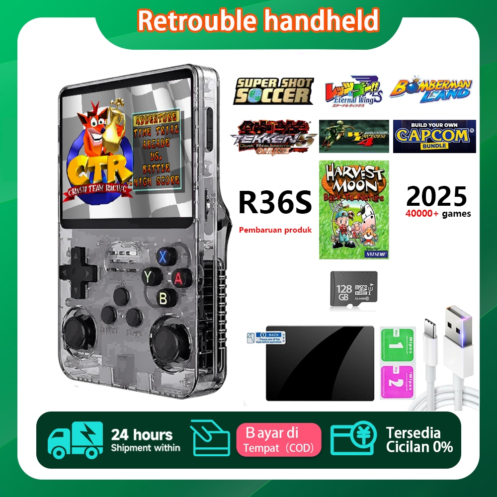 Jual Retro handheld R36S 40000+ Classic Games multi console | Game ...