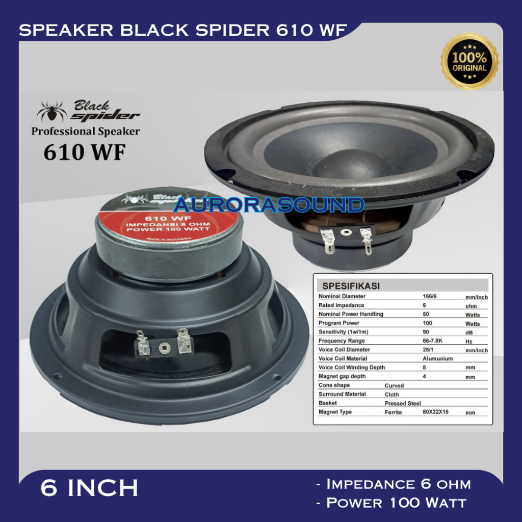 Jual SPEAKER BLACK SPIDER 610 WF SPEAKER 6 INCH WOOFER KOMPONEN ...