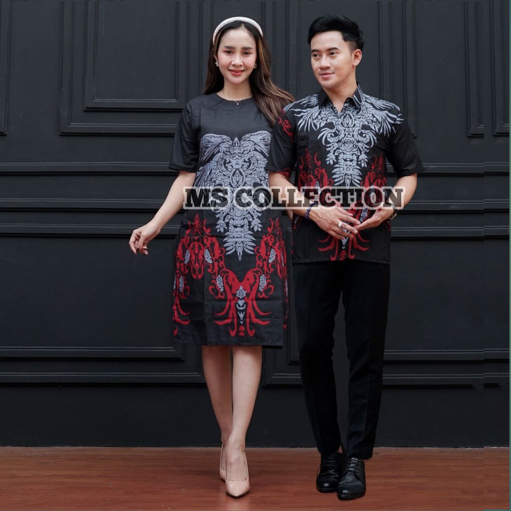 Jual Set Harga Sepasang Dress Batik Couple M L XL XXL JUMBO Dress ...