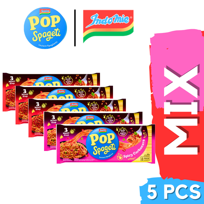 Jual 5 PCS - Mix Pop Spageti Spicy Carbonara & Bolognese 84 Gr | Shopee ...