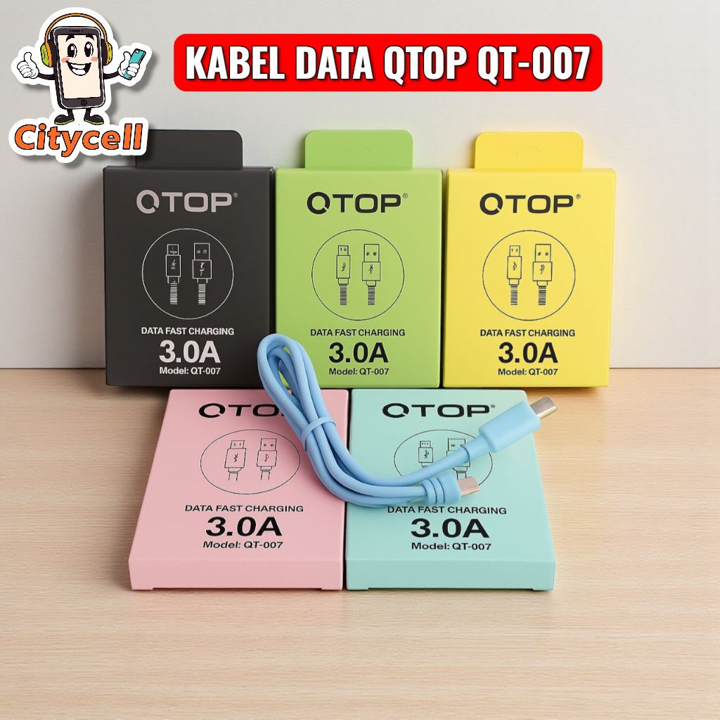 Jual Kabel Data QTOP QT-007 Micro USB dan Type C 1 Meter Fast Charging Cas Hp | Shopee Indonesia