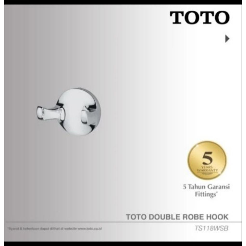 Jual gantungan baju / double robe hook / original toto TS 118 WSB ...