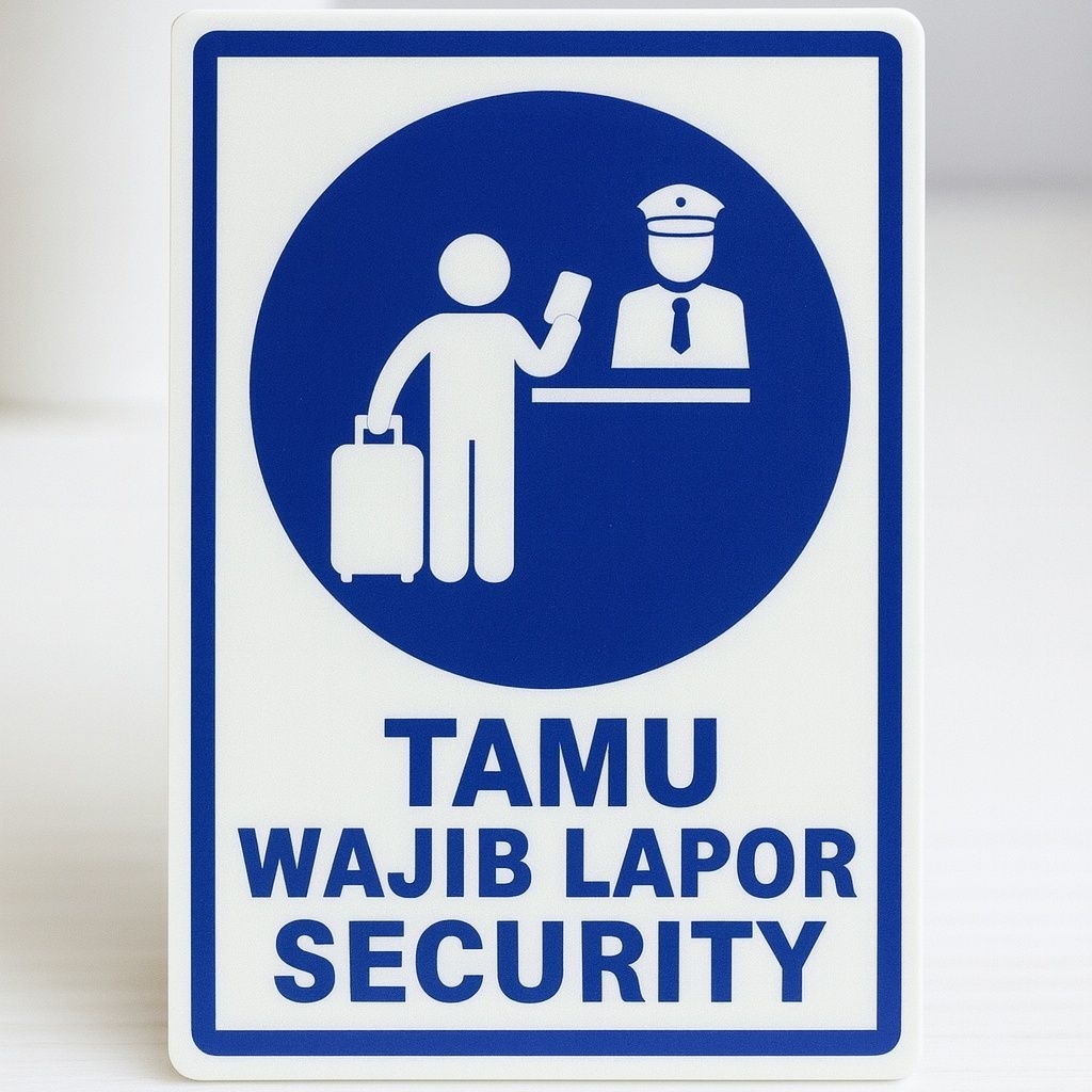 Jual sign / rambu tamu wajib lapor | Shopee Indonesia