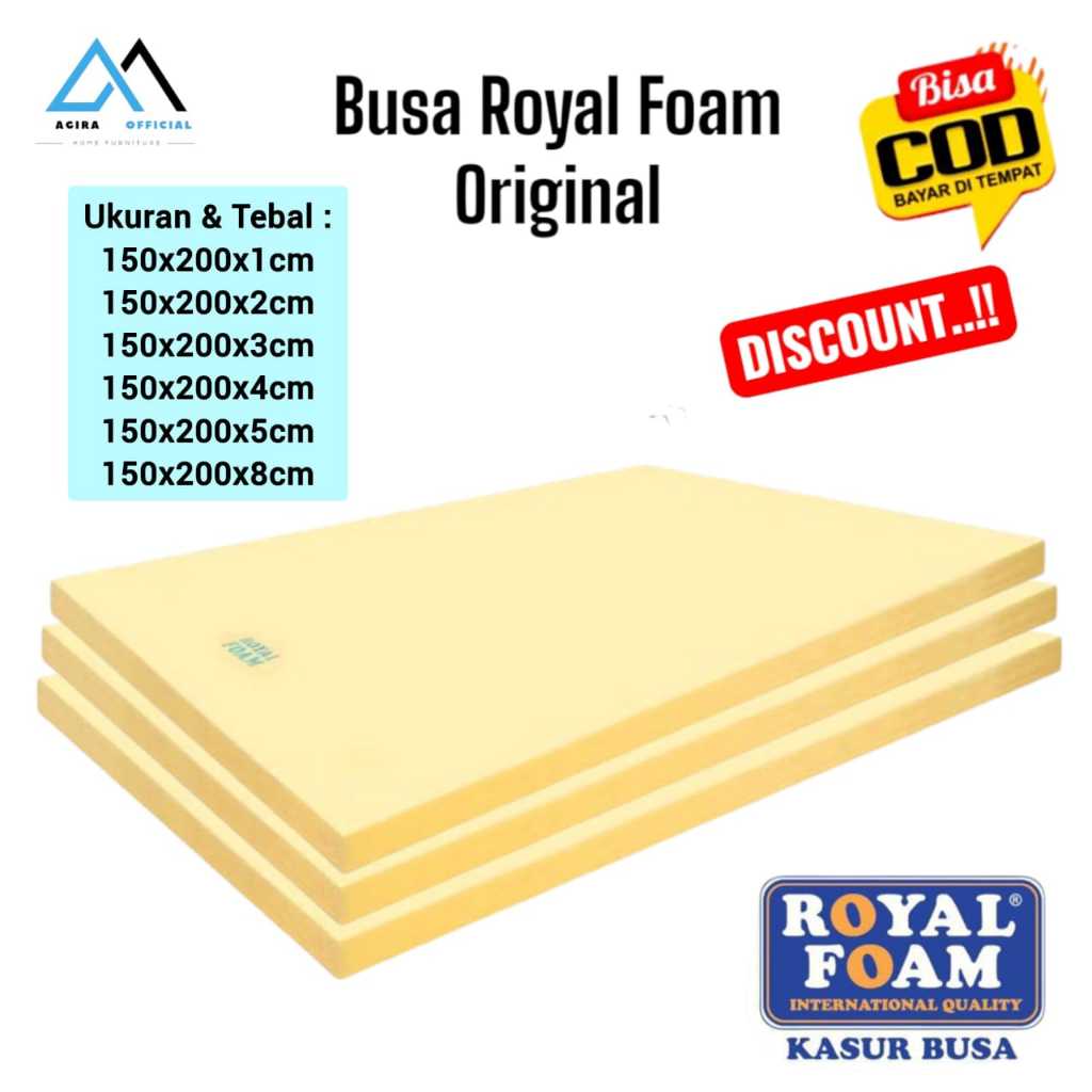 Jual Busa Royal Foam Ukuran 150x200cm Tebal 1cm, 2cm, 3cm, 4cm, 5cm ...