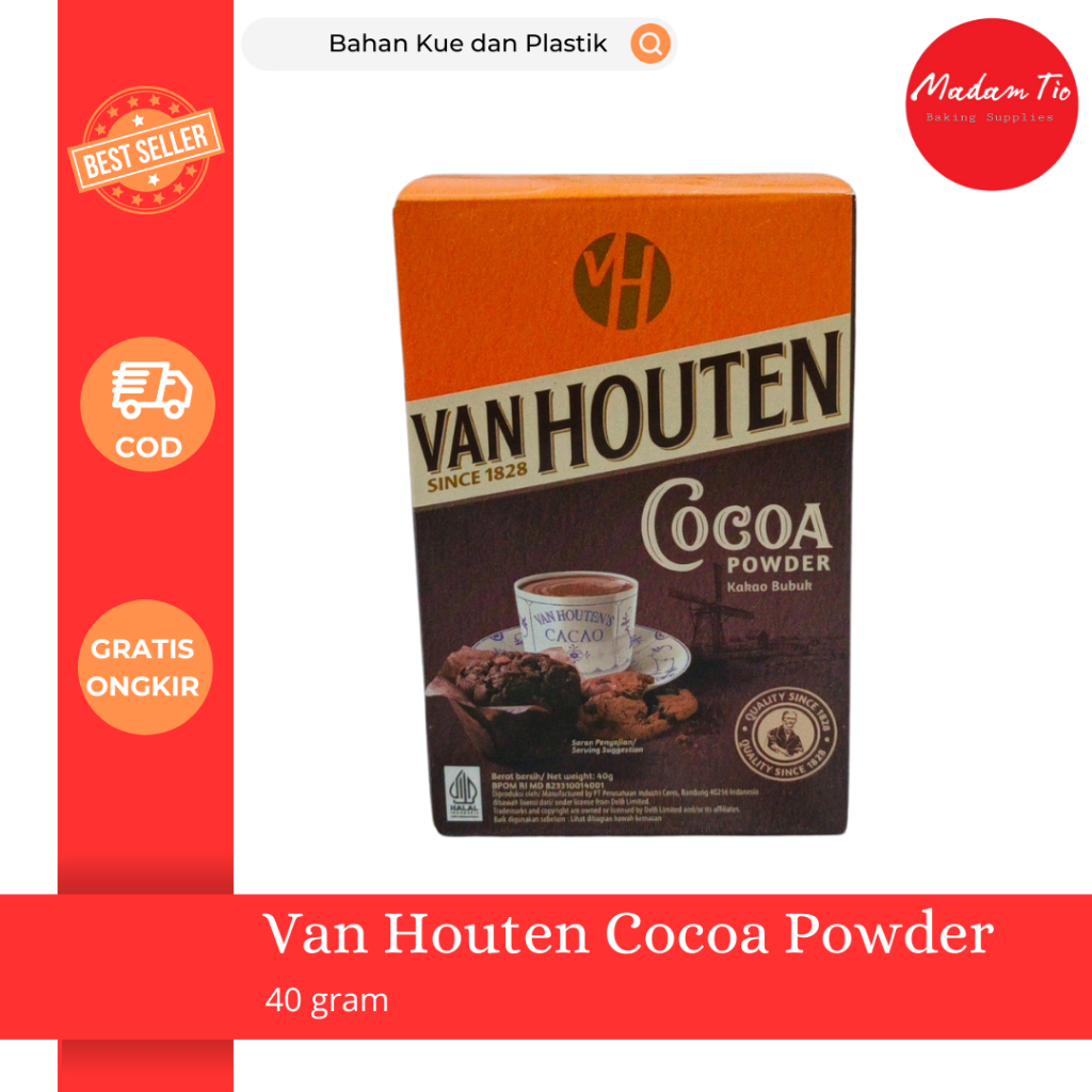 Jual Van Houten Cocoa Powder (Coklat Bubuk) 40gram 1pcs | Shopee Indonesia