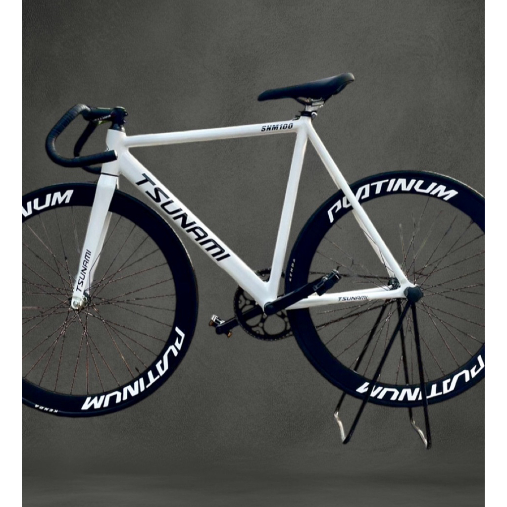 Jual Sepeda Fixie fullbike Tsunami Putih snm100 ,siap pakai | Shopee ...