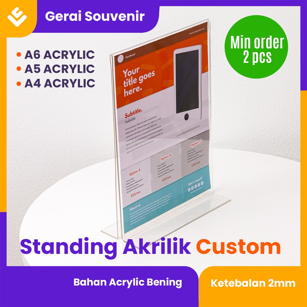 Jual Display Menu Standing Akrilik Acrylic Papan Tempat Meja Minimalis ...