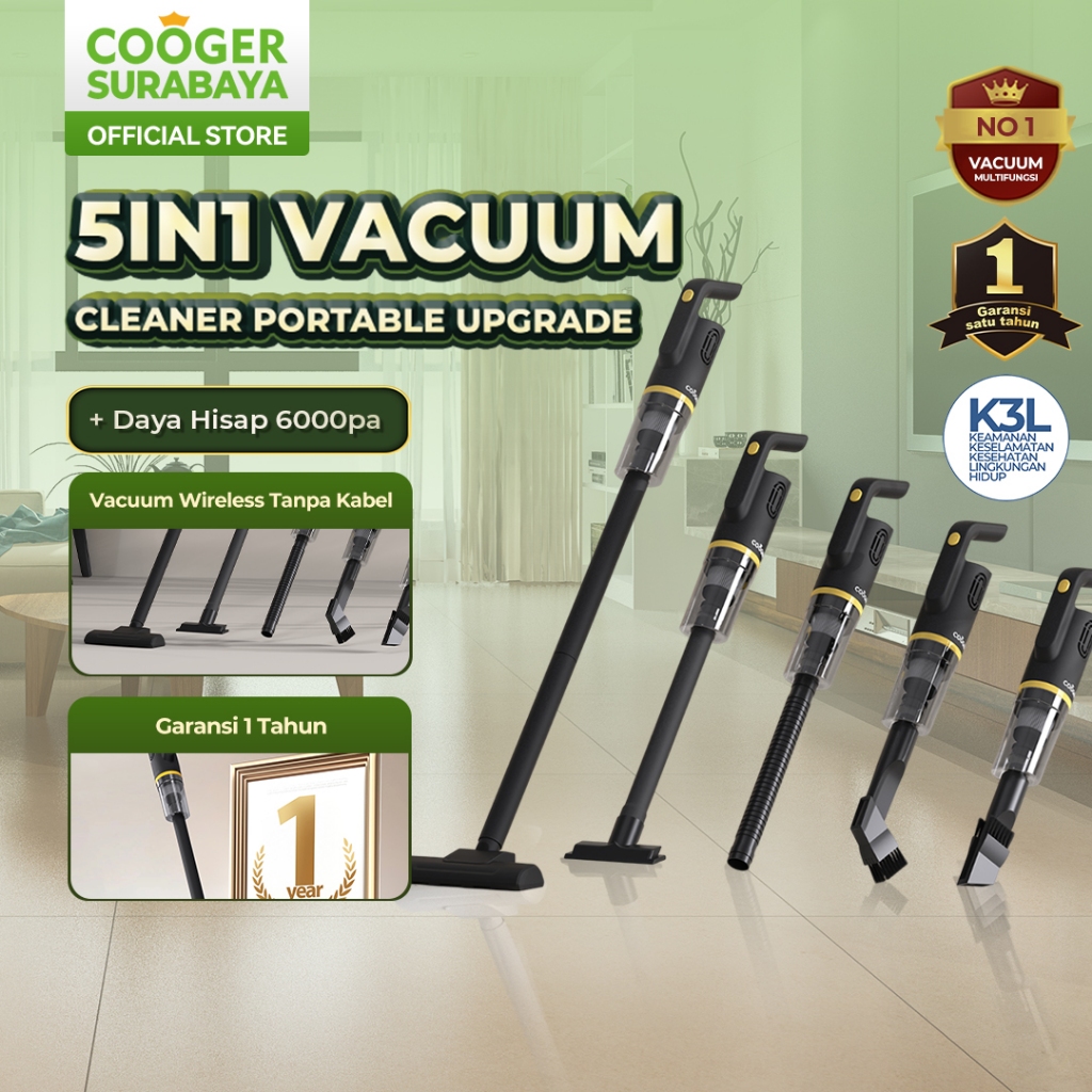 Jual [NEW UPGRADE] COOGER SURABAYA 5IN1 Vacuum Cleaner Portable Daya ...