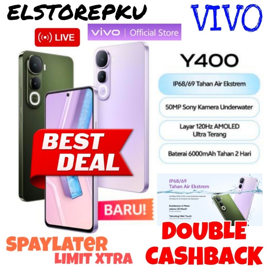 Jual Vivo Y400 NFC 8/256 + 8/128. Anti Air ip68 + ip69 Chipset ...