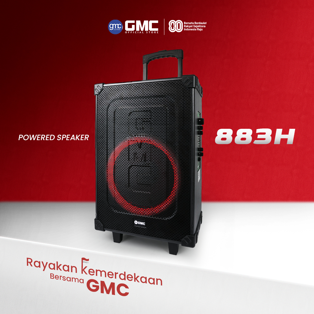 Jual GMC Speaker 883H – Bluetooth Karaoke Speaker 12" – 130W, USB, SD ...