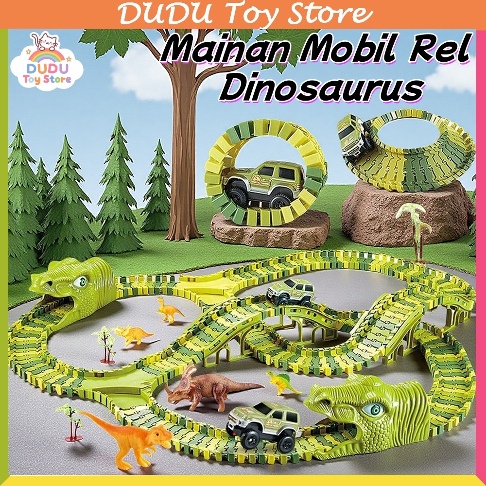 Jual DUDU Mainan Mobil Rel Mobil Dinosaurus Dino Rail Car Mainan Mobil ...