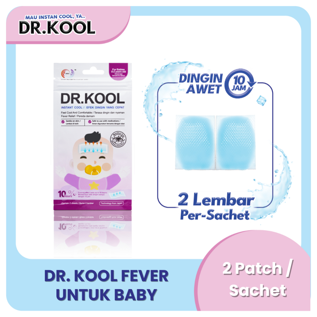 Jual DR Koolfever Baby 1x2 Sachet - Plester Kool fever Bayi Kompres ...