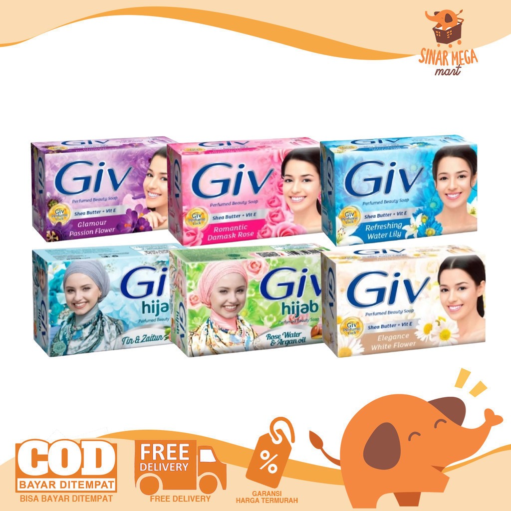 Jual Giv Sabun batang 72gr Papaya & honey, Sakura & pearl, bengkoang ...