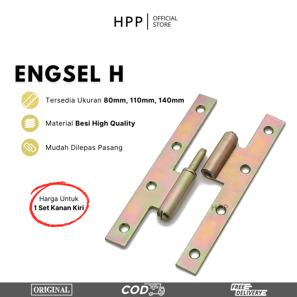 Jual HPP Engsel H Lepas Pasang / 1 Set Kanan Kiri Engsel Pintu Lemari ...