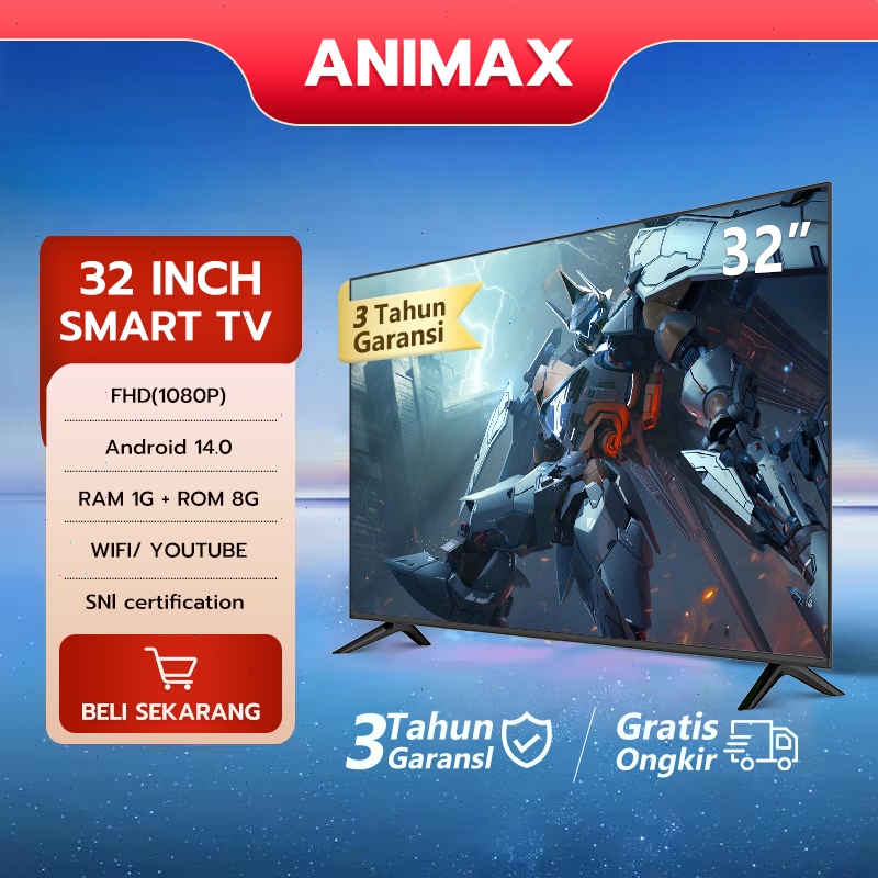 Jual ANIMAX Smart Android TV 32 inch Digital TV LED 32 InchTelevisi LED Android 14.0/Coolita OS ...