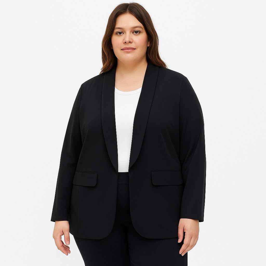Jual Chloebeautyshop - Blazer Hitam Blanik Wanita Super Jumbo Bigsize 4xl Xxxxl Ld 130cm ...