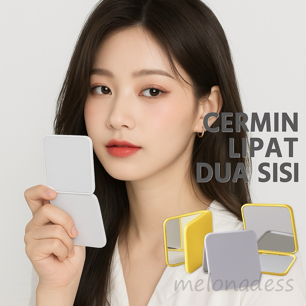 Jual Cermin Lipat Mini 2 Sisi Polos / Cermin Make Up Travelling ...