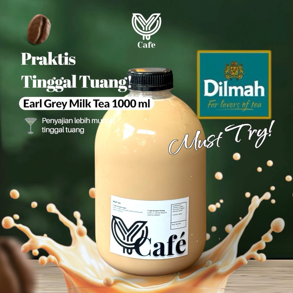 Jual Signature Creamy Earl Grey Milk Tea Y Cafe x Dilmah 1000 ml ...