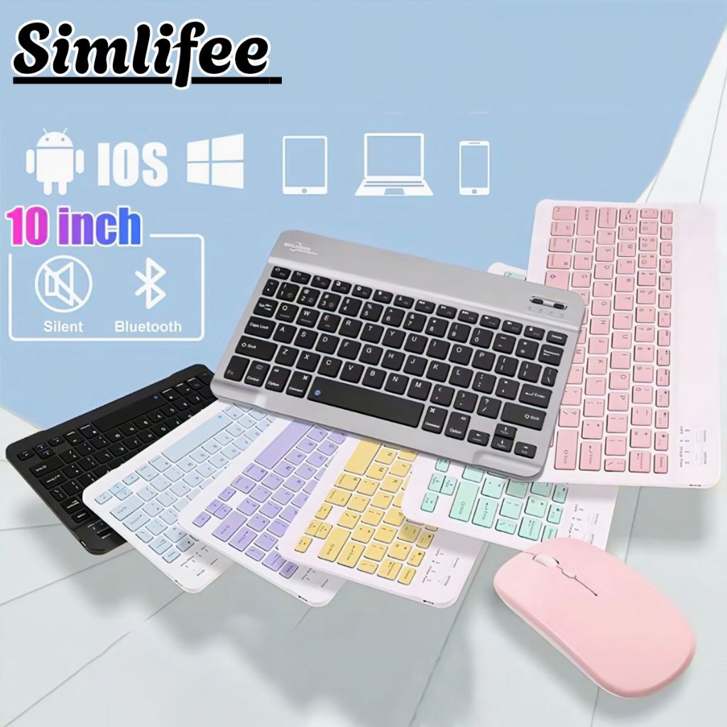 Jual Keyboard Mouse Bluetooth Wireless Tipis dan Ringan 10 inch For ...