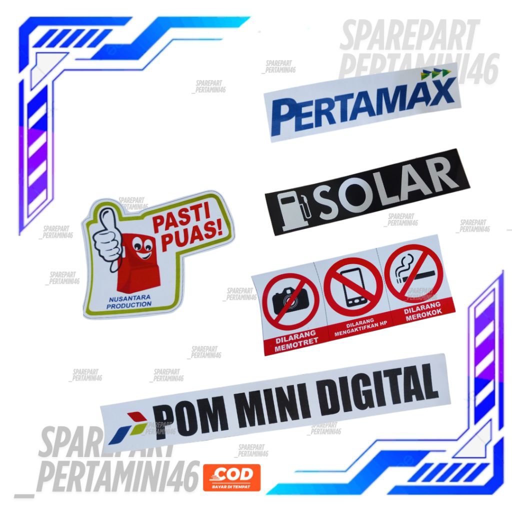 Jual Stiker Set 2 Nozzle Pom Mini Digital Pertamax Dan Solar Pertamini ...