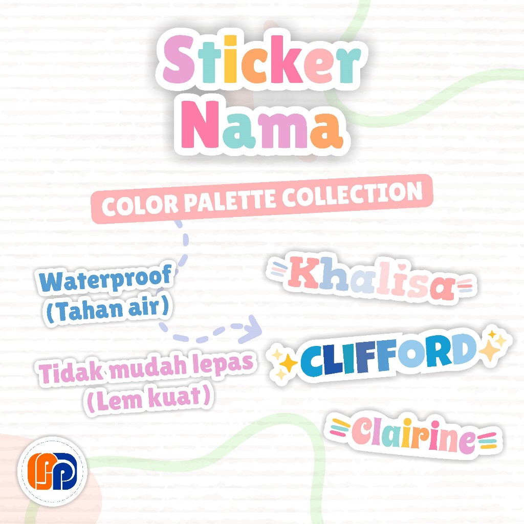 Jual Sticker Nama Color Palette Collection | Label Vinyl Waterproof ...