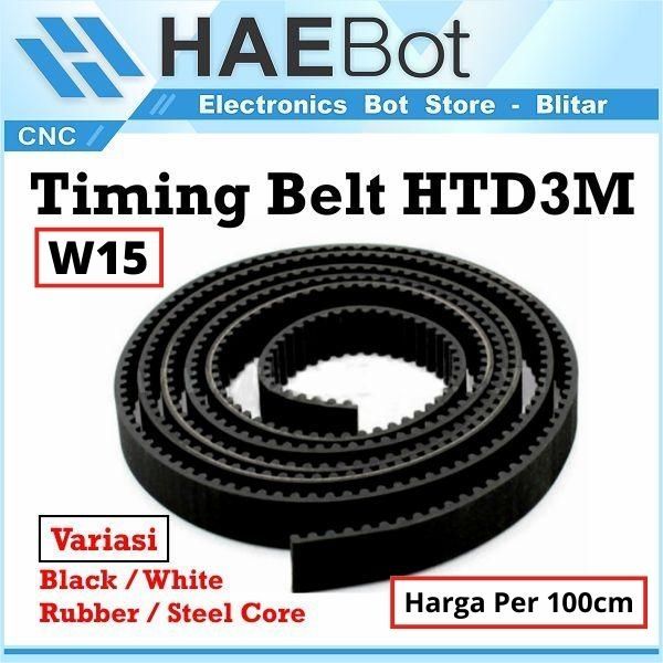 Jual [HAEBOT] HTD3M Timing Belt 15mm Rubber PU Steel Core W15 1 meter ...
