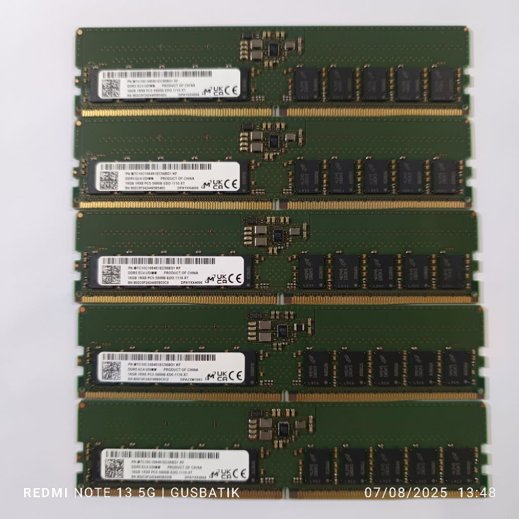 Jual ram memori pc ddr5 16GB 16 GB 1Rx8 pc5 5600B skhynix micron ...