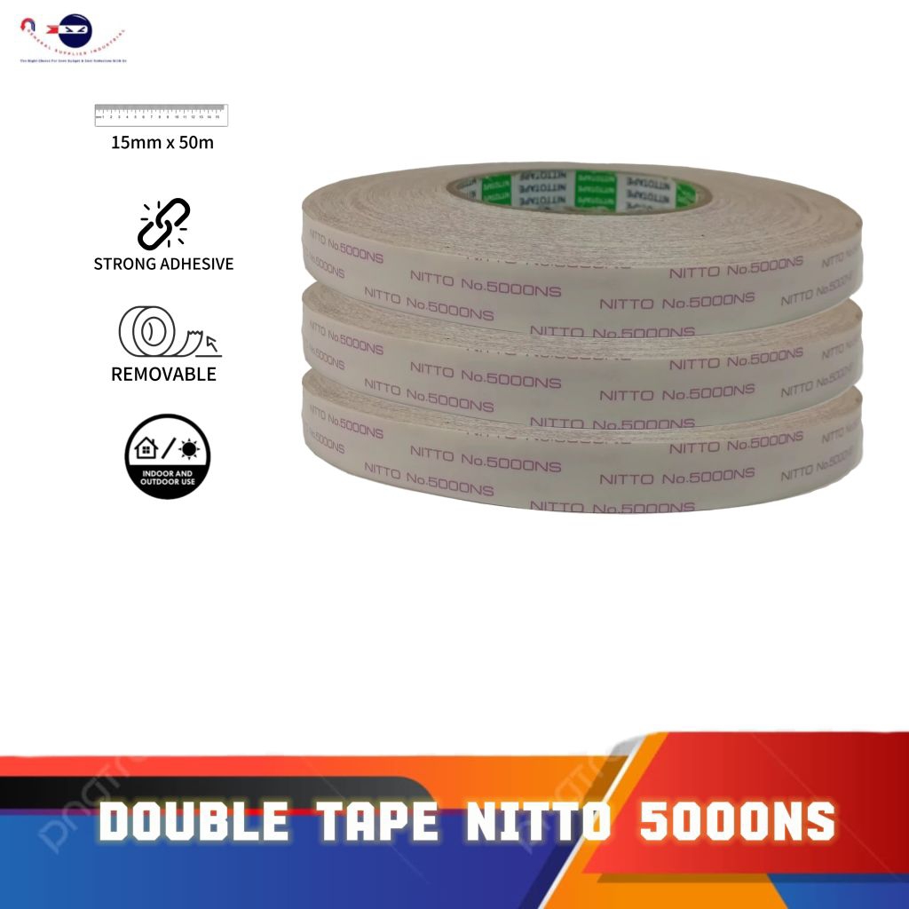 Jual DOUBLE TAPE NITTO 5000NS UK 15MM X 50M | Shopee Indonesia
