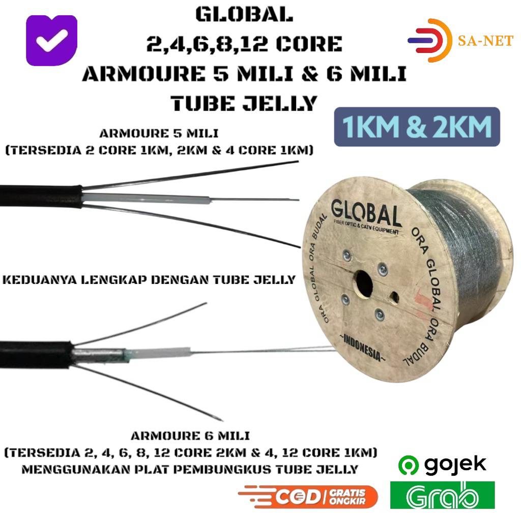 Jual GLOBAL 2 4 6 8 12 CORE ARMOURE TUBE JELLY 2KM / 2000M - 1KM ...