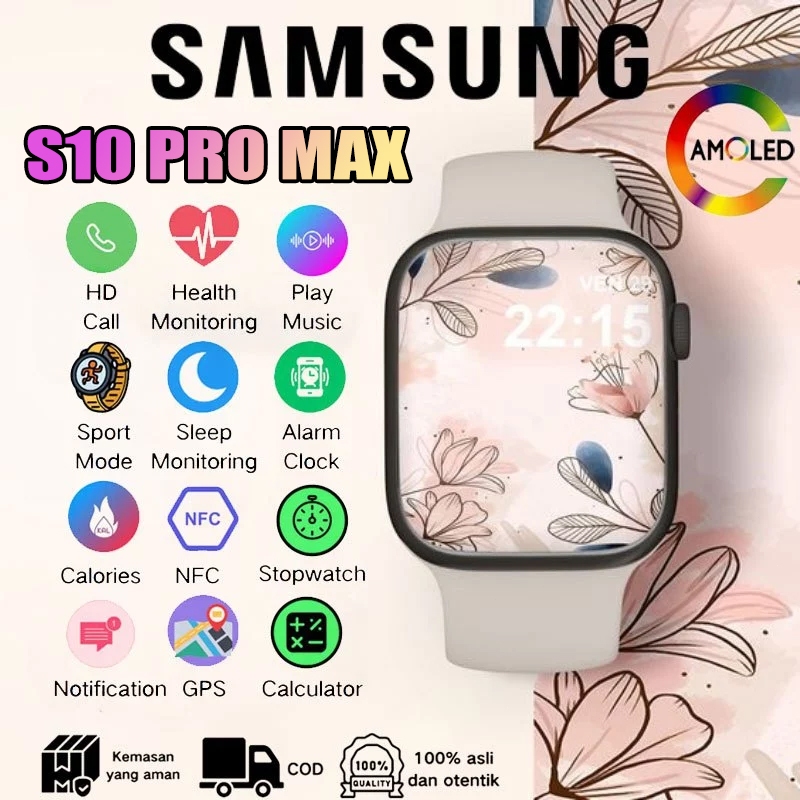 Jual [COD] 100％Original Samsung Samrt watch S10 Pro Max Original with 2 ...